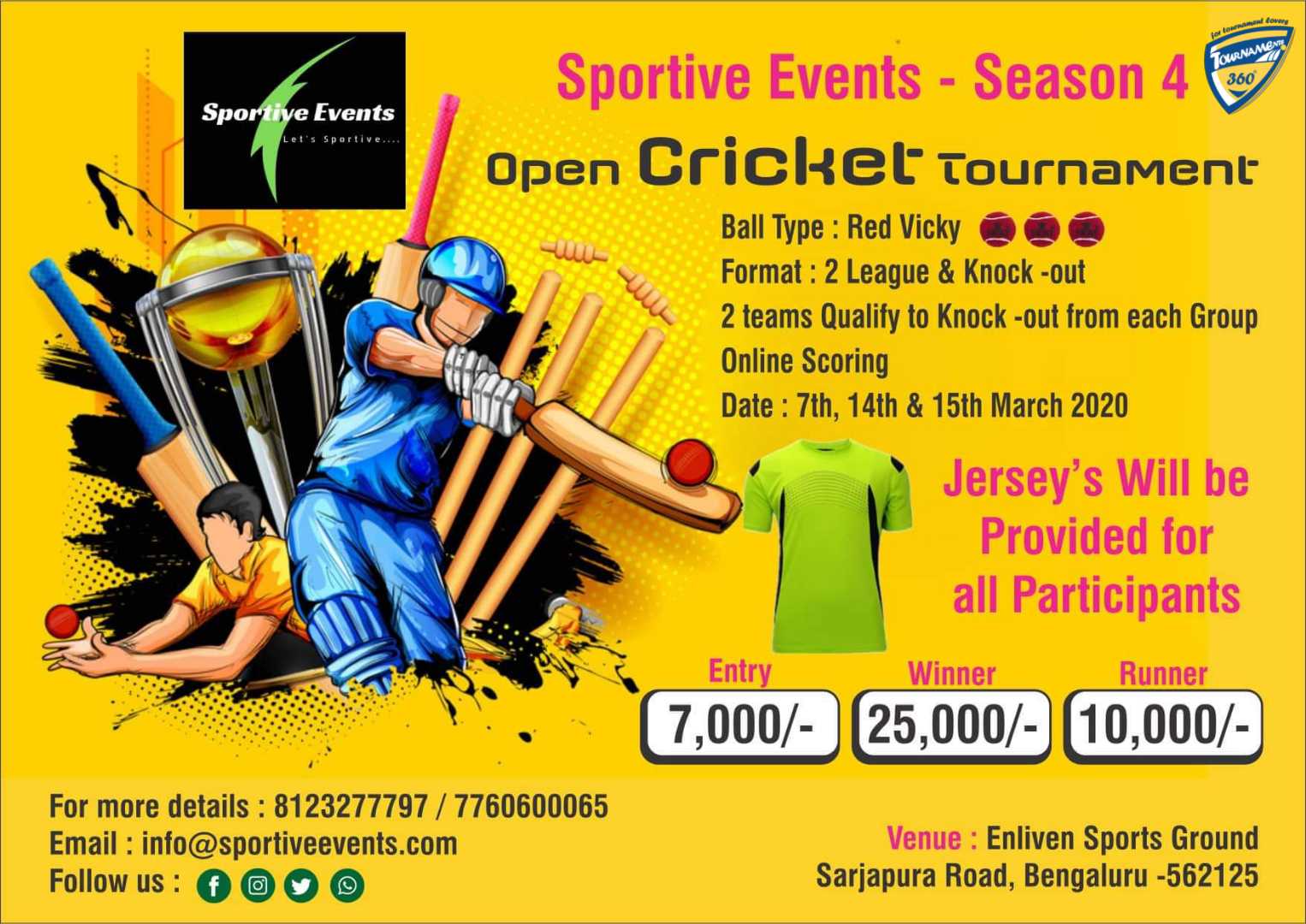 Cricket Tournaments List In Bangalore